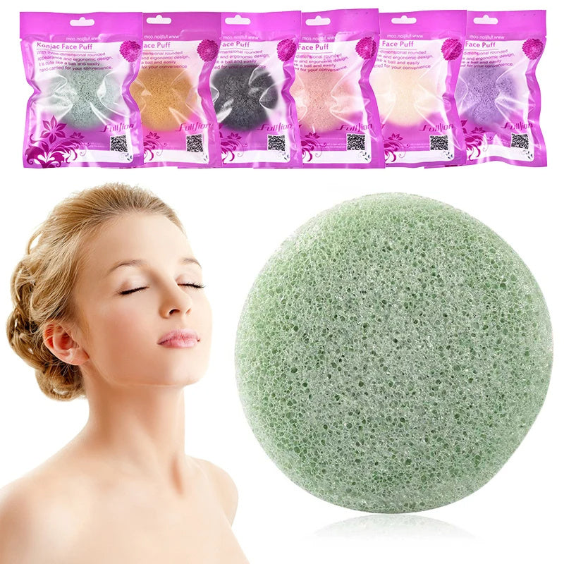 Natural Round Shap Konjac Sponge Face Cleaning Sponge – Gloriigo